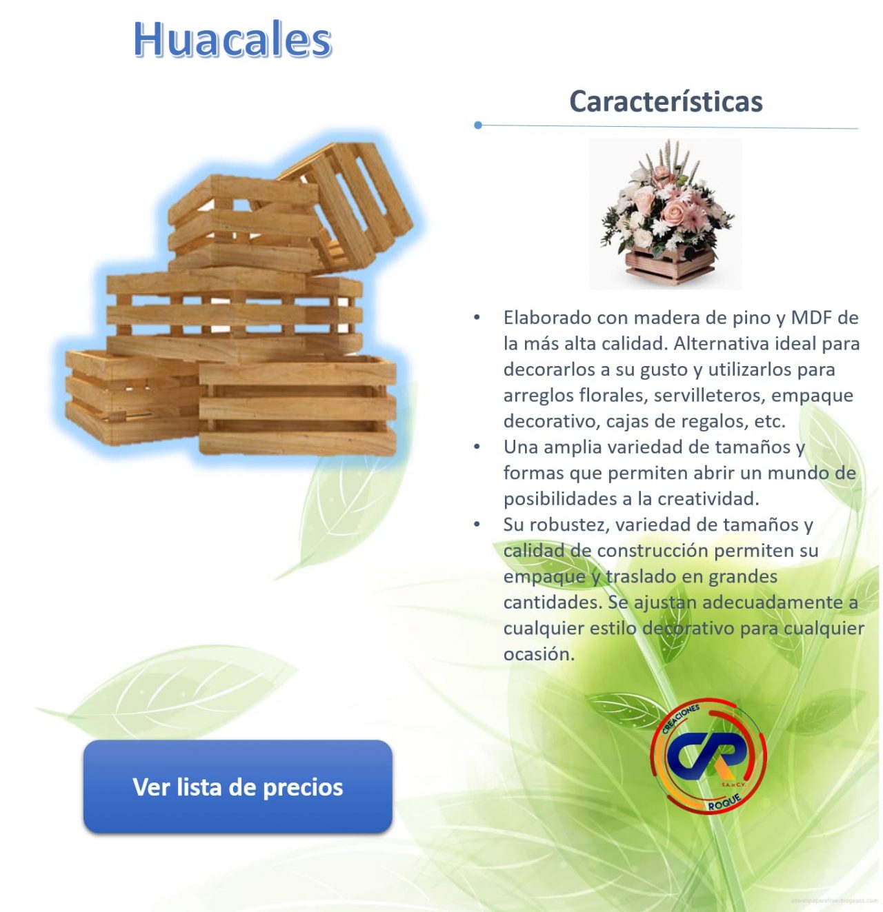Huacales de Madera | Creaciones Roque